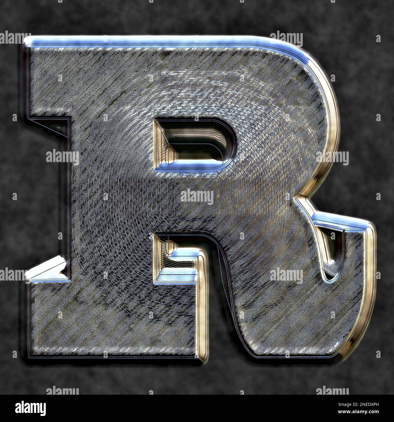 Capital letter R in 3D, glossy burnished metal Stock Photo - Alamy