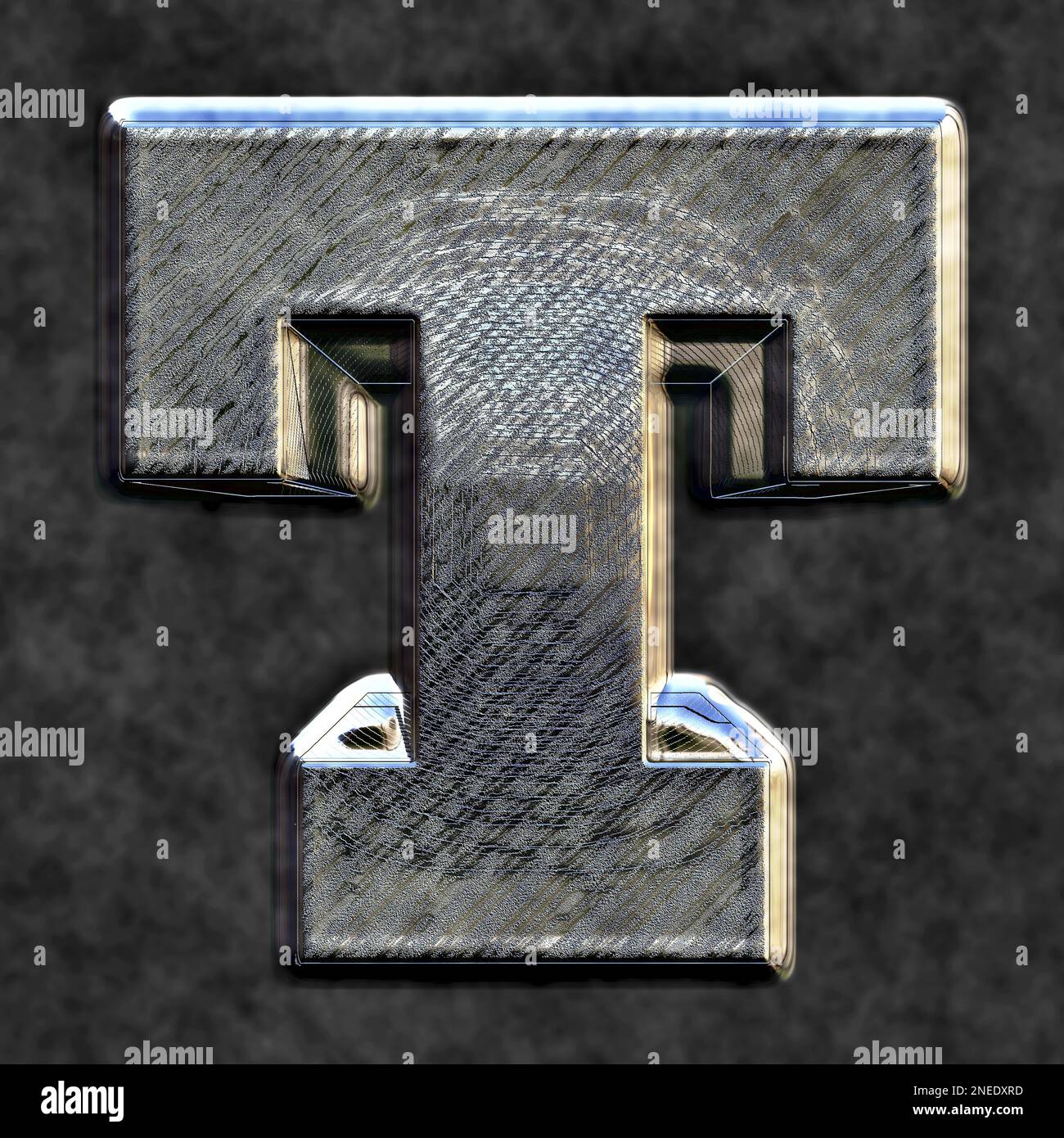 Capital letter T in 3D, glossy burnished metal Stock Photo - Alamy