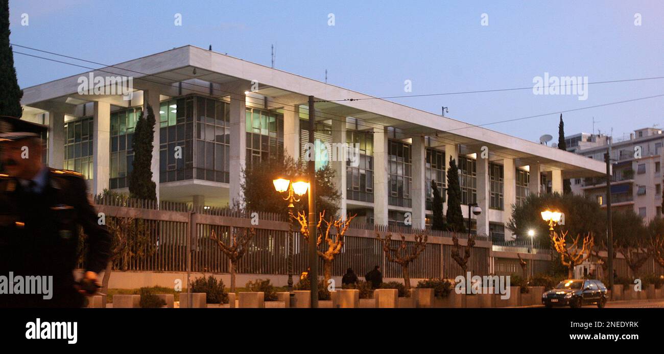 This is a January 2007 file photo of the US embassy in Athens, Greece ...