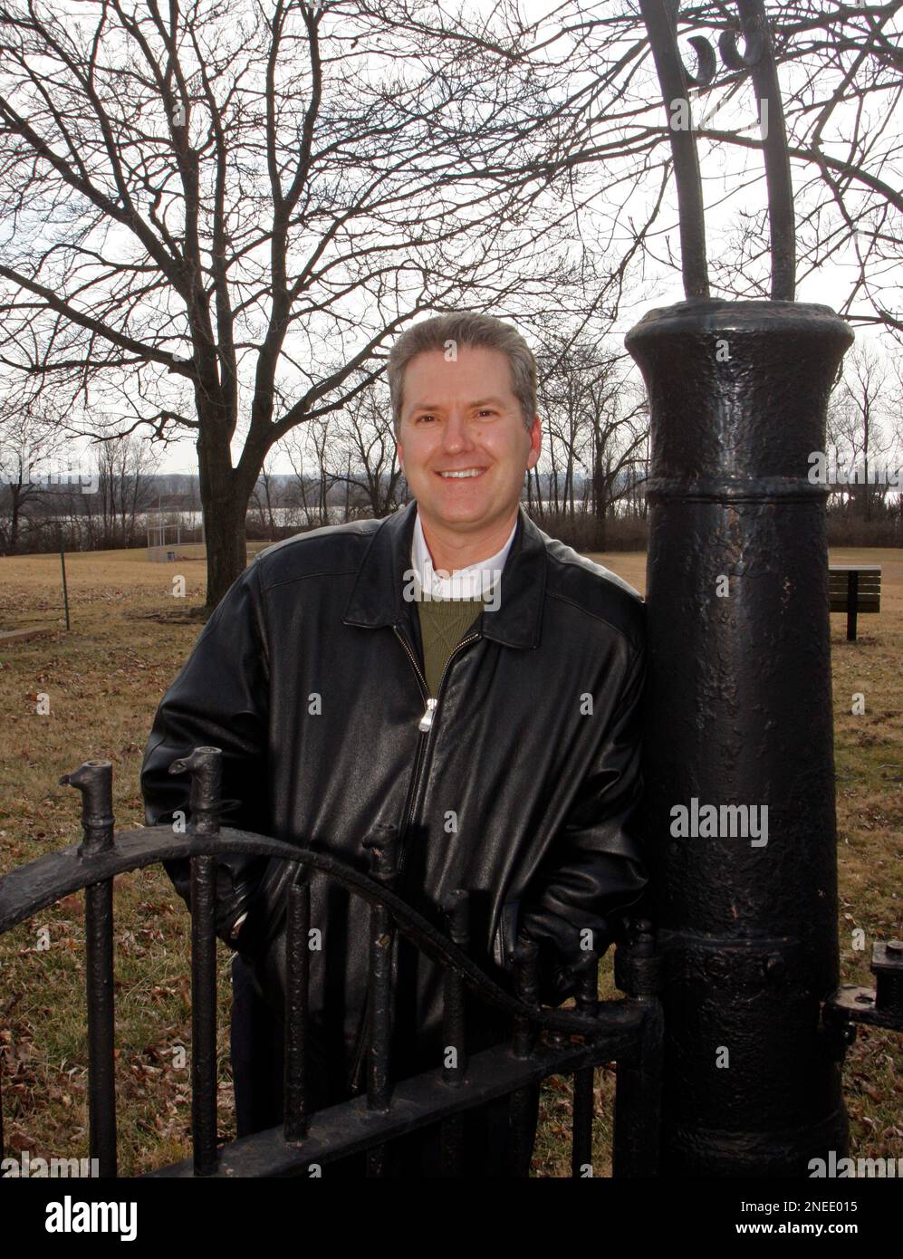 Architect Scott Emmelkamp stands at the gate to the site of Ulysses S ...