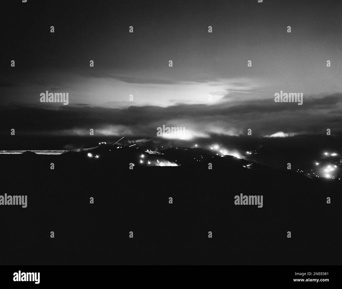 U.N. and Chinese troops lighting up the sky with deadly shells and ...