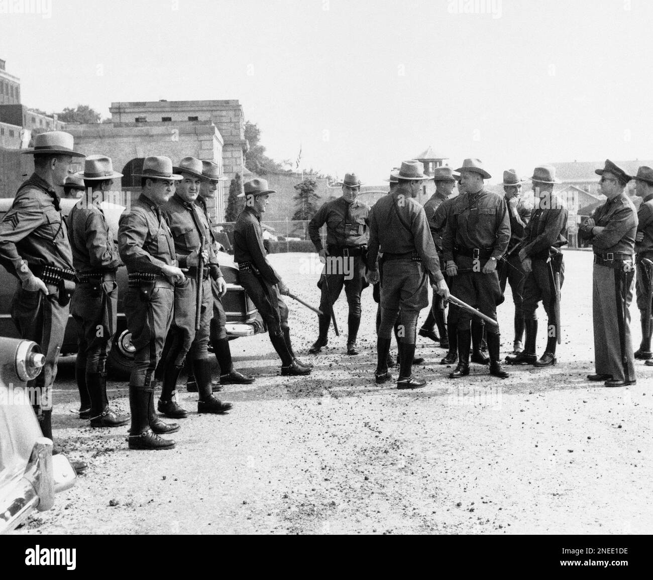 New York State troopers gather outside Sing Sing Prison at Ossining in ...