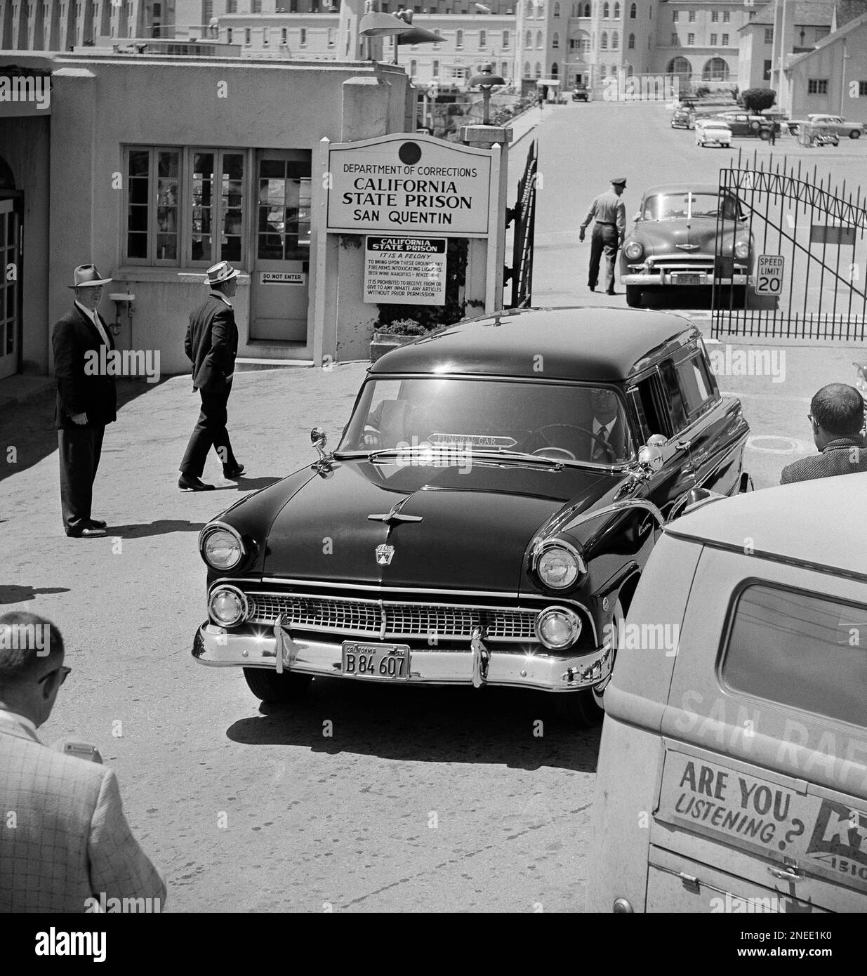 Hearse containing the body of Caryl Chessman, convict-author who was ...