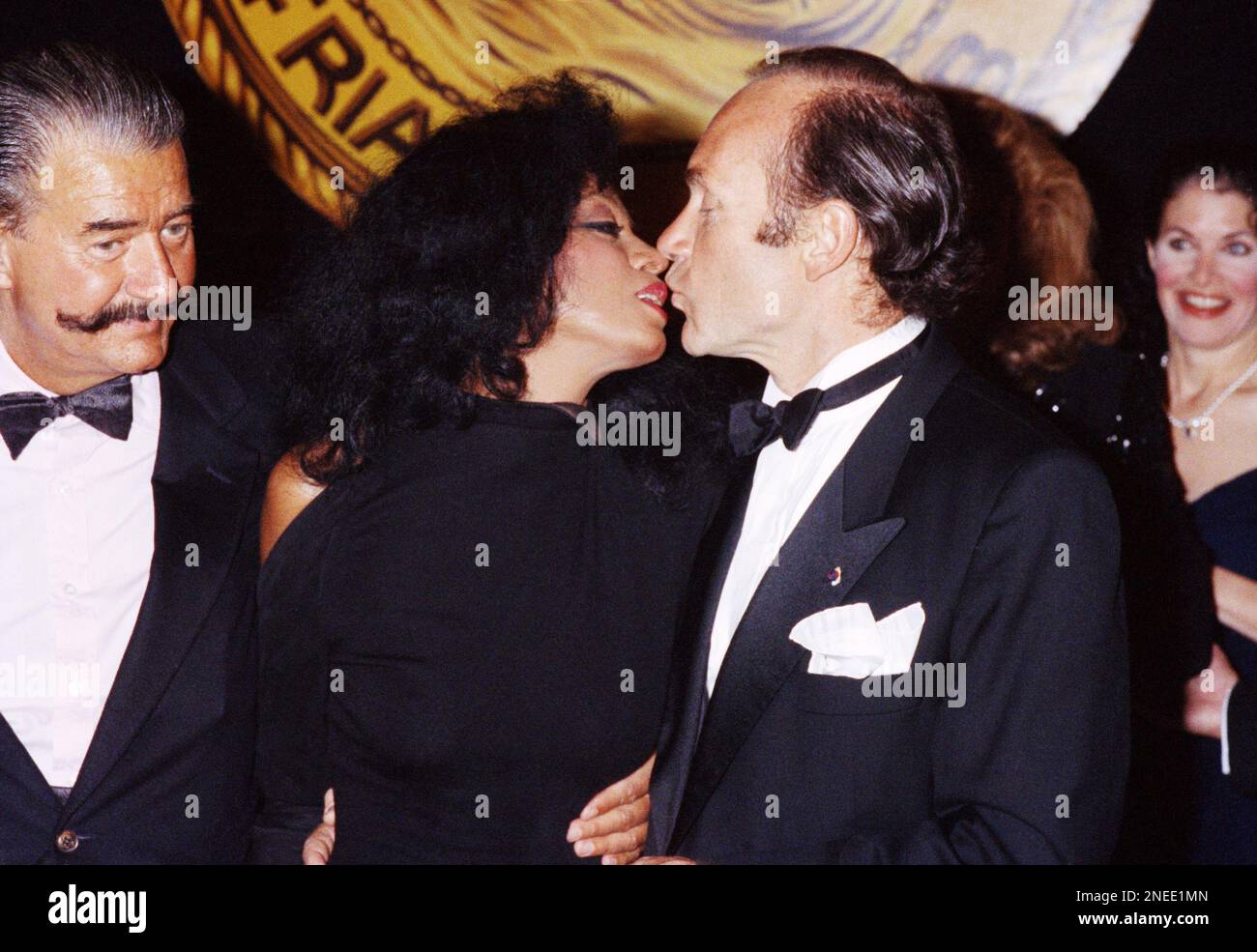 Singer Diana Ross receives kiss from husband Arne Naess before the ...