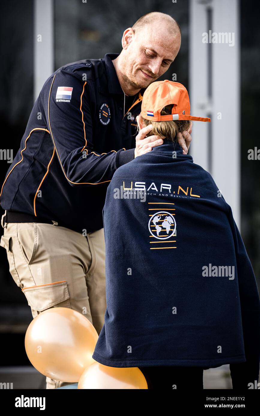 EINDHOVEN - Members of the Dutch search and rescue team USAR on their ...