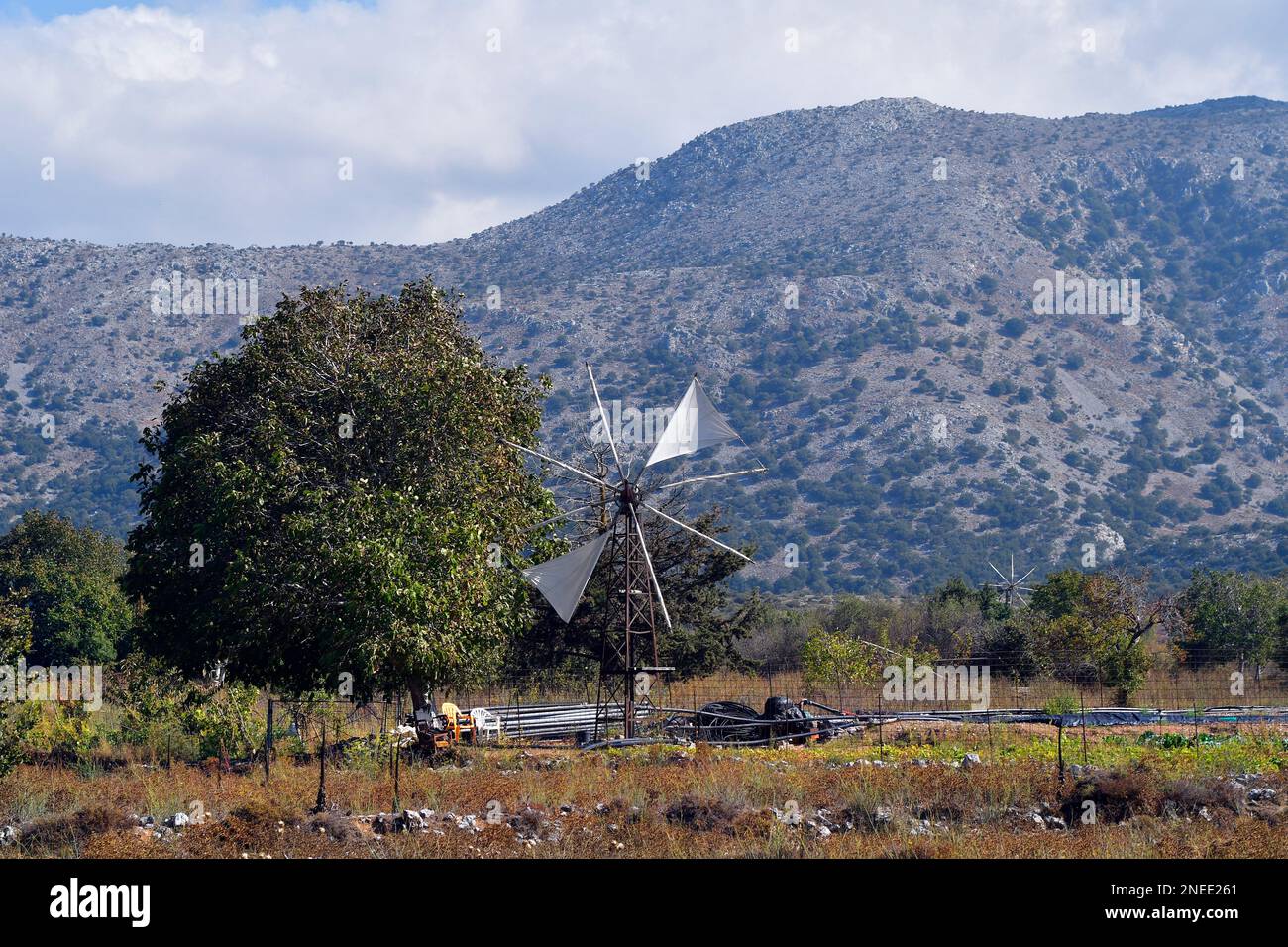 Greece, Crete, the Lasithi plateau is mainly used for agriculture, the ...