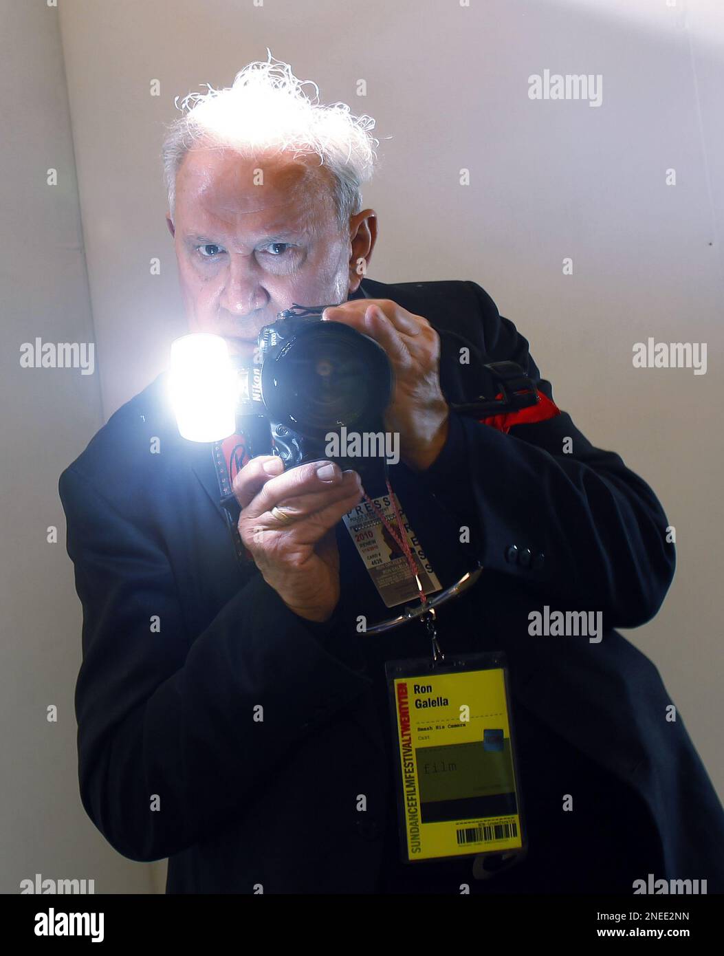 Ron Galella, the subject of the documentary Smash His Camera, poses for ...