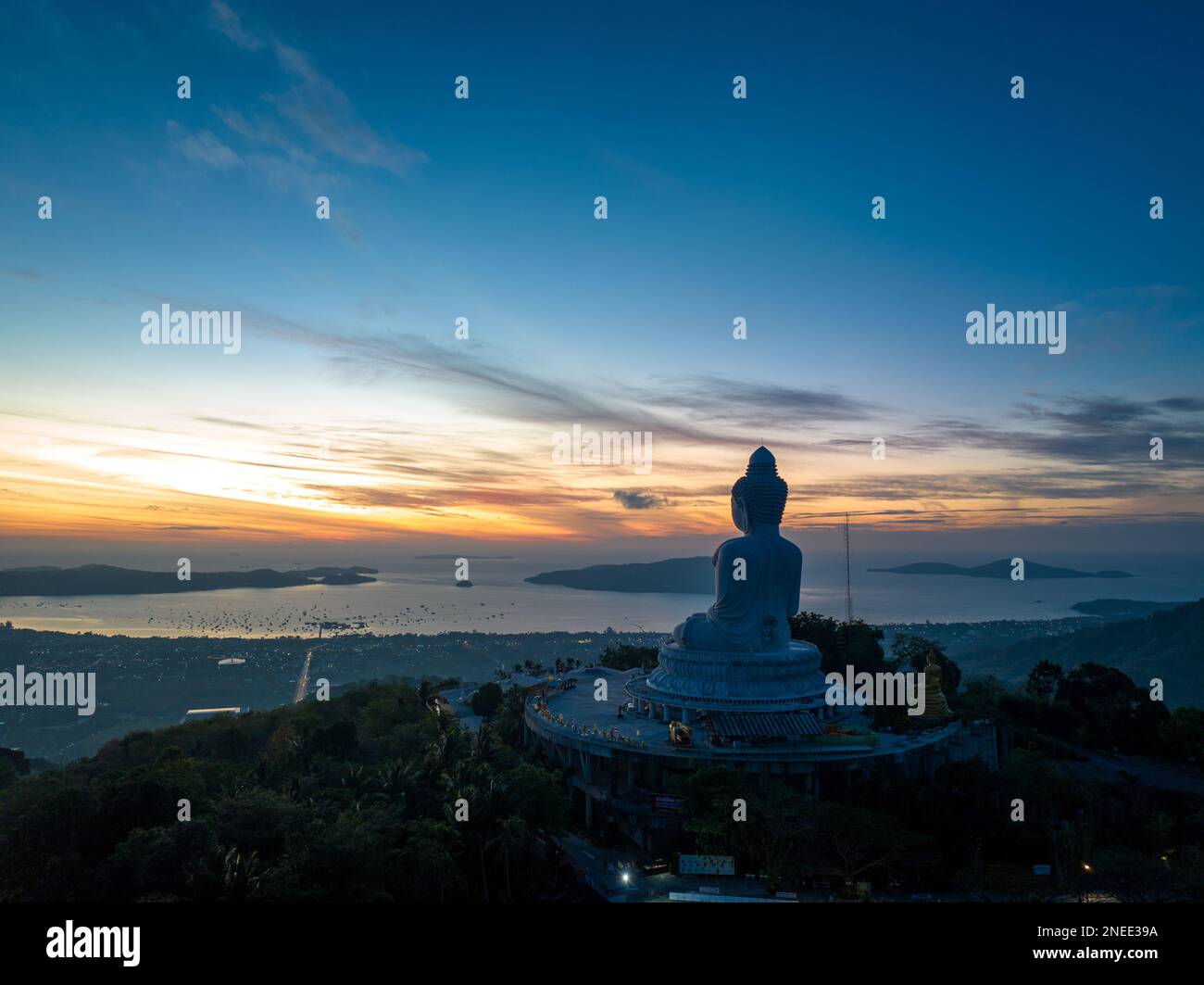 aerial photography scenery blue sky and blue ocean behind Phuket white ...
