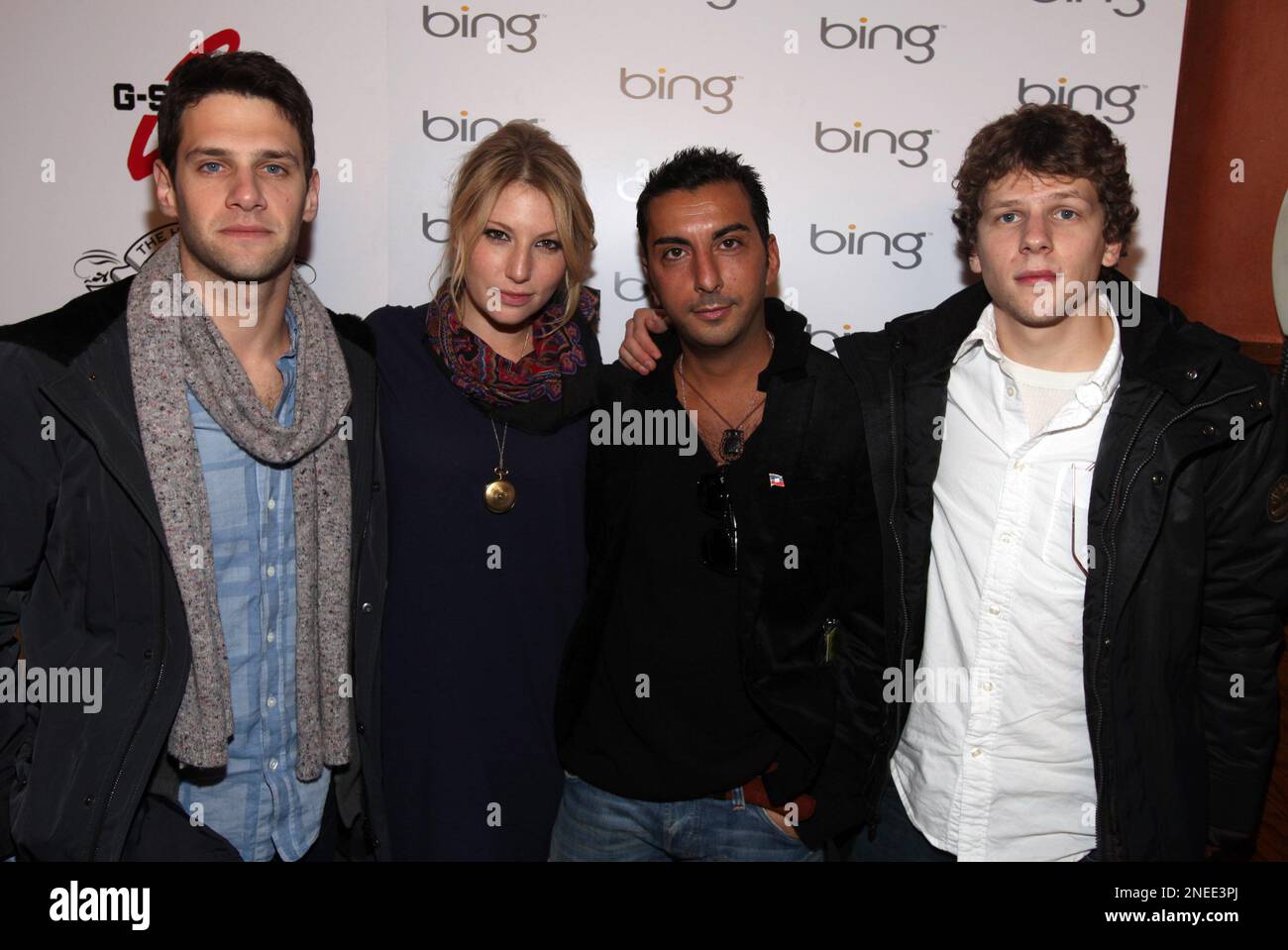 (l-r) Justin Bartha, Ari Graynor, Danny A. and Jesse Eisenberg attend ...
