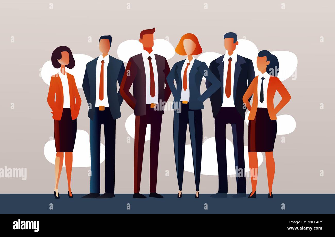 Business people group, boss leader, management team. Vector ...