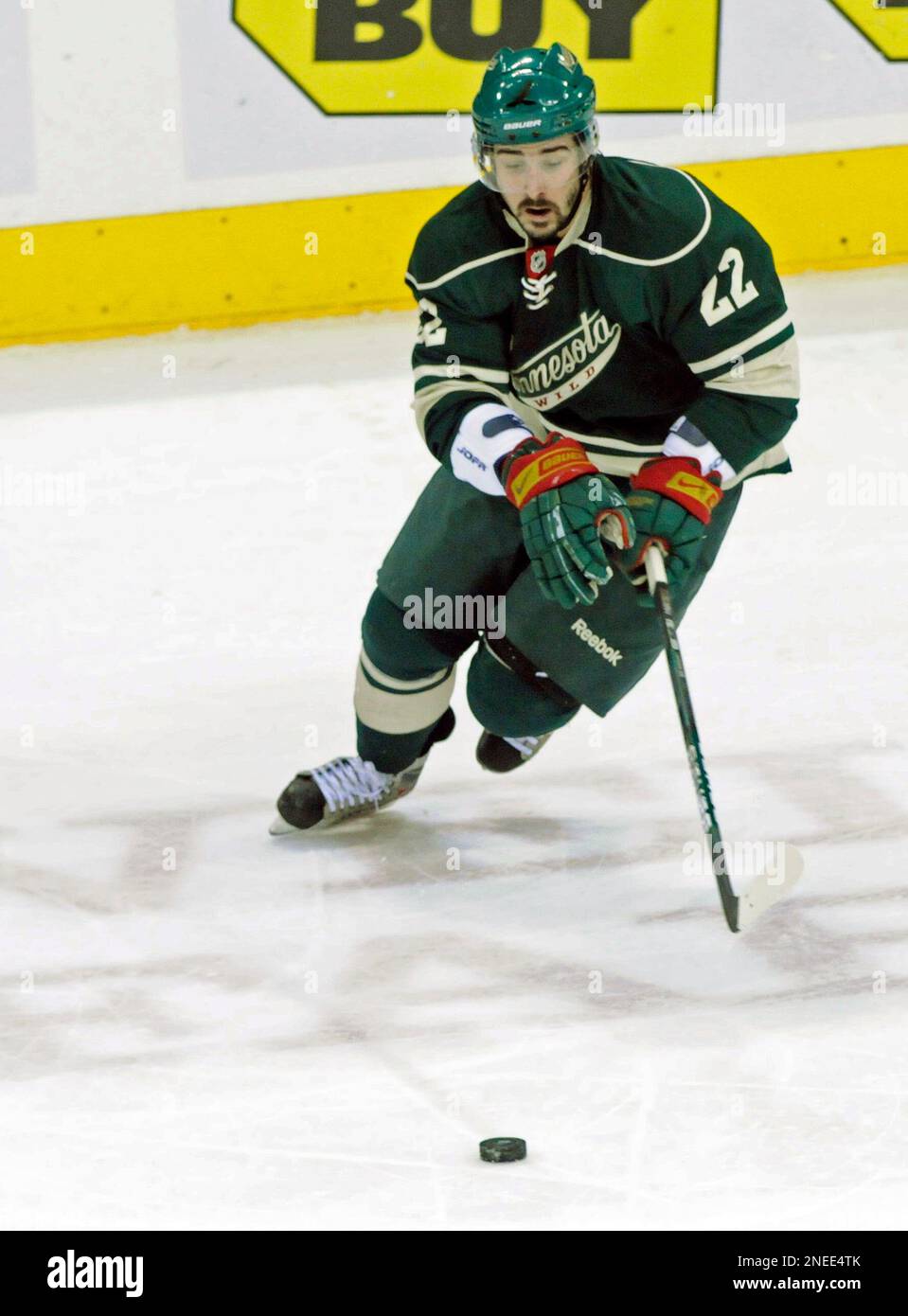 In a photo made Saturday, Jan. 23, 2010, Minnesota Wild's Cal ...