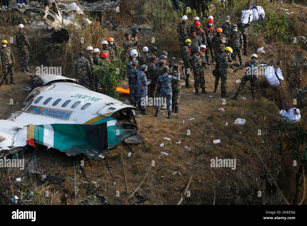 Pokhara, Nepal. 16th Jan, 2023. Nepalese Army along with the help of ...