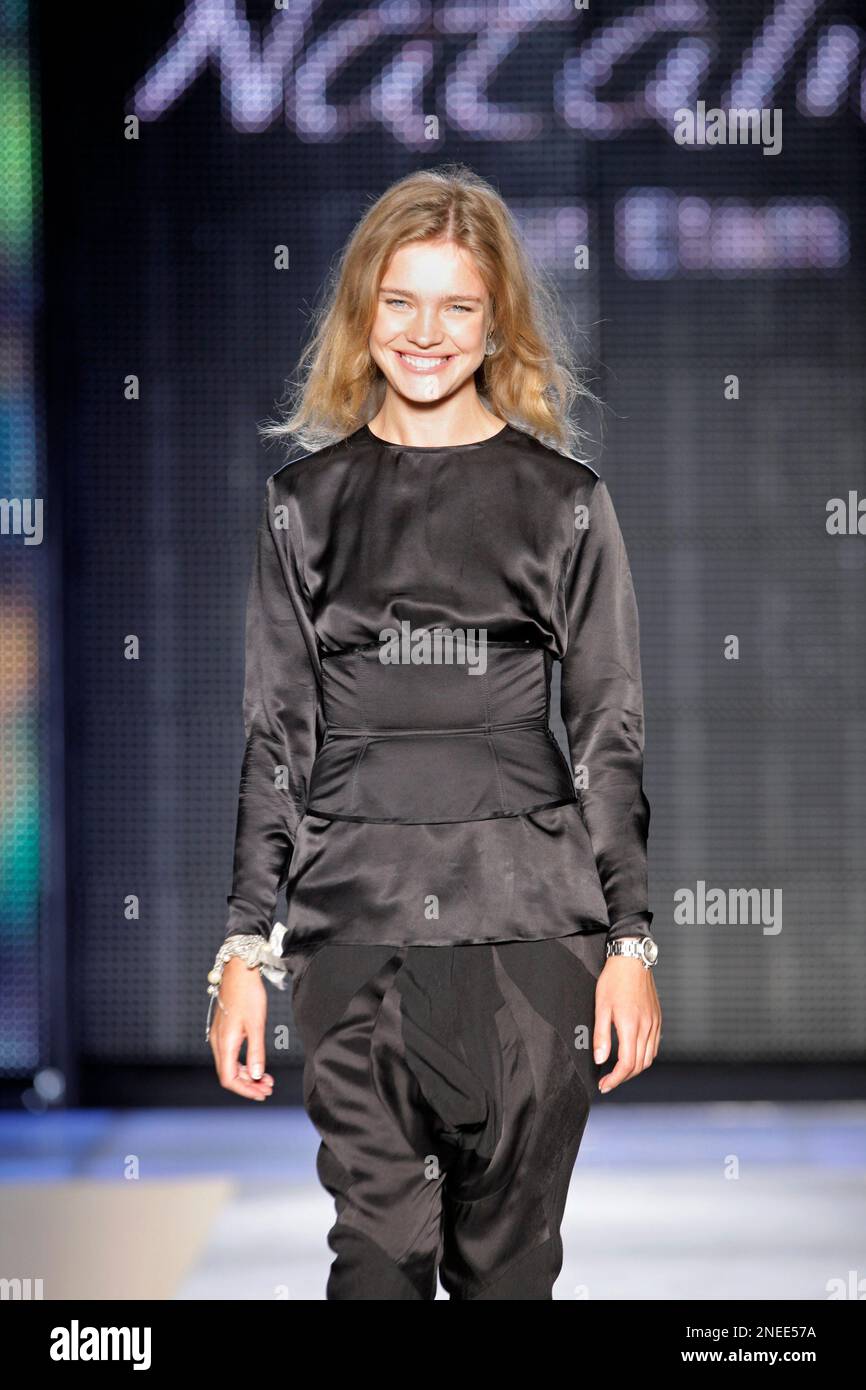 Russian model Natalia Vodianova acknowledges applause at the end of her ...