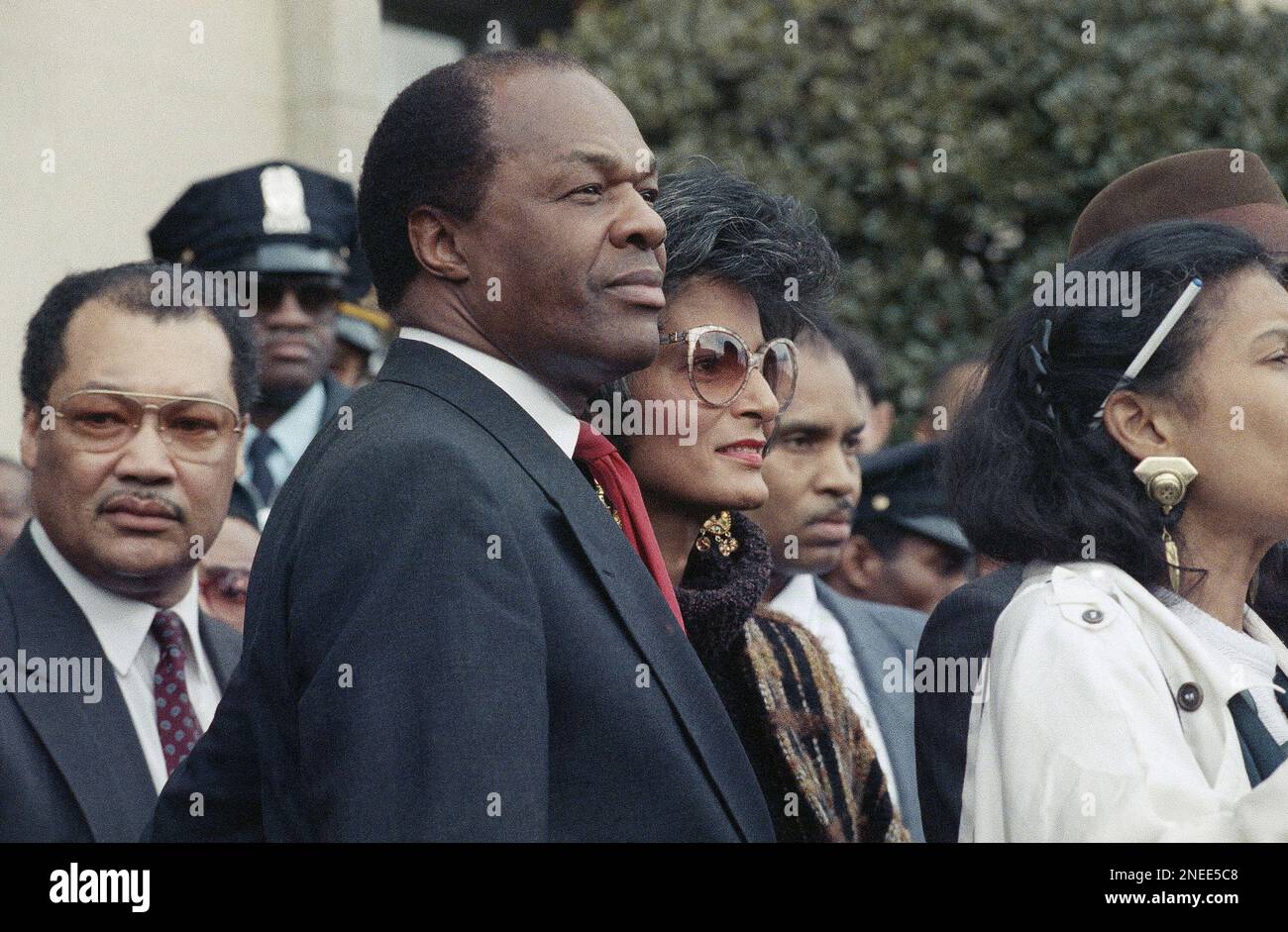 District of Columbia Mayor Marion Barry with his wife Effi at his side ...