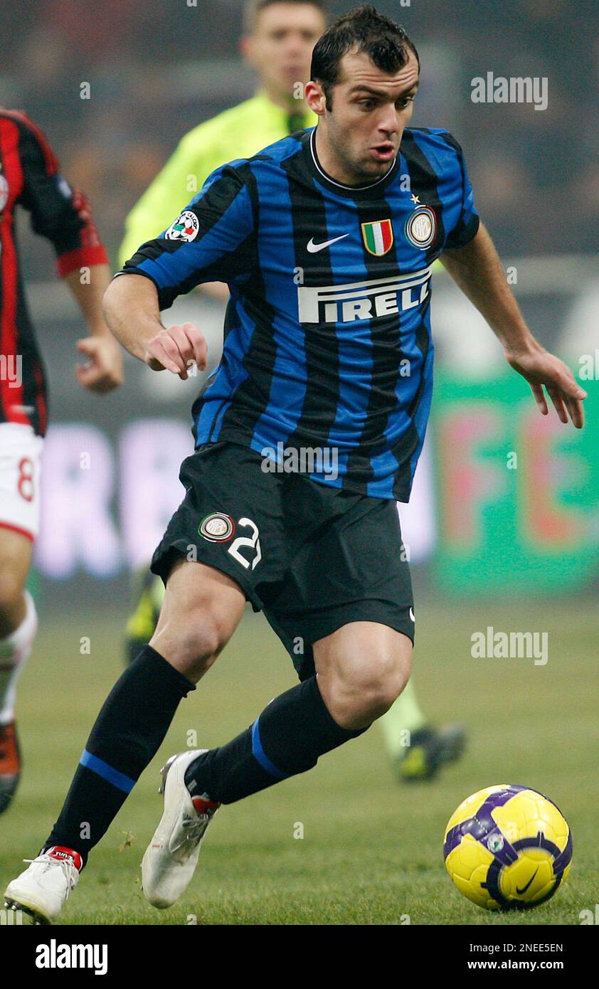 Inter forward Goran Pandev, of Macedonia, during an Italian Serie A ...
