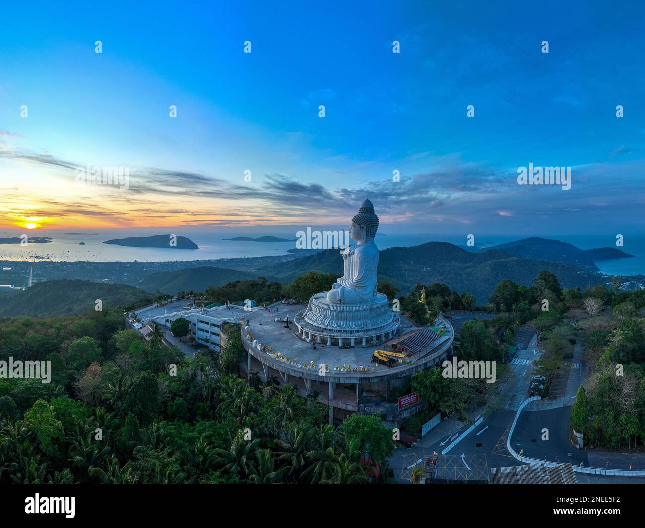 aerial photography scenery blue sky and blue ocean behind Phuket white ...