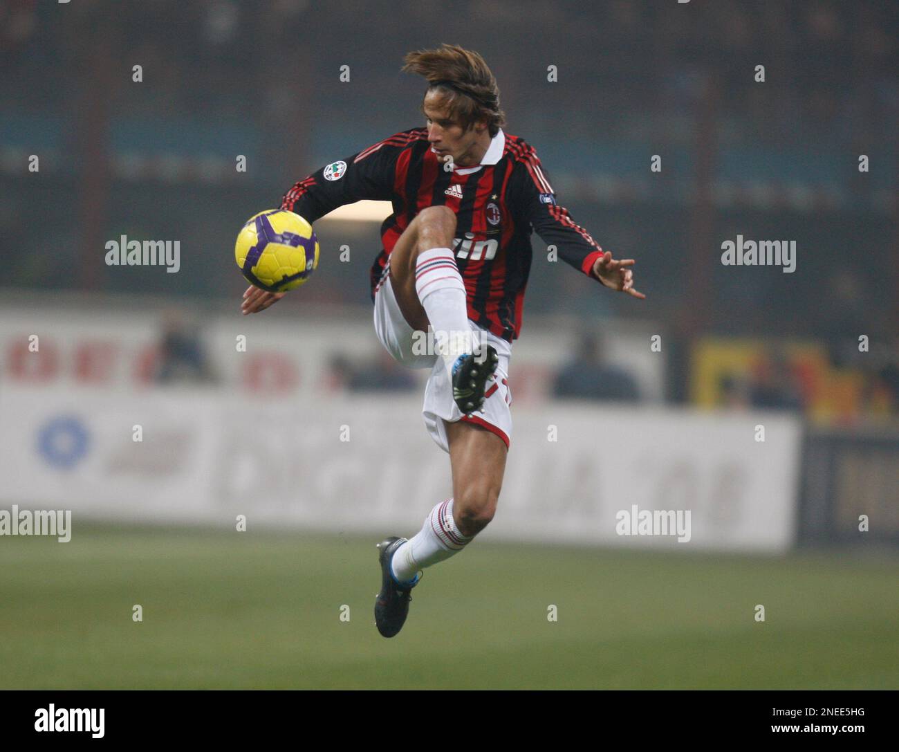 AC Milan defender Luca Antonini controls the ball during a Serie A ...