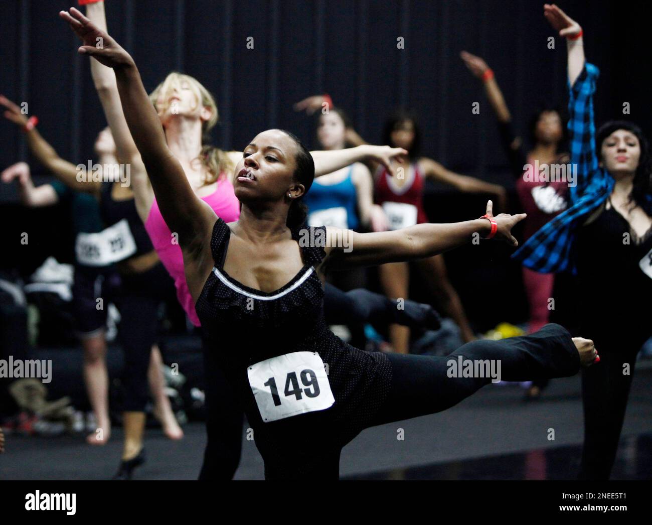 Dancer April Thomas performs during open dance auditions for the 82nd Academy Awards Telecast in ...