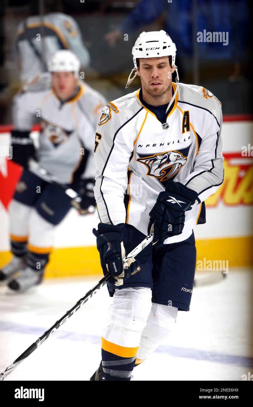 Nashville Predators defenseman Shea Weber warms up before facing the ...