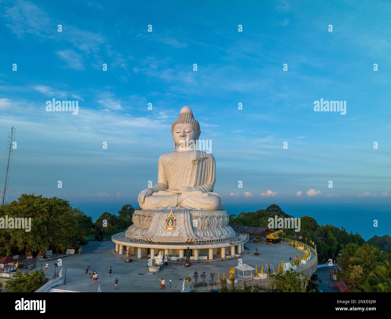 aerial photography scenery blue sky and blue ocean behind Phuket white ...