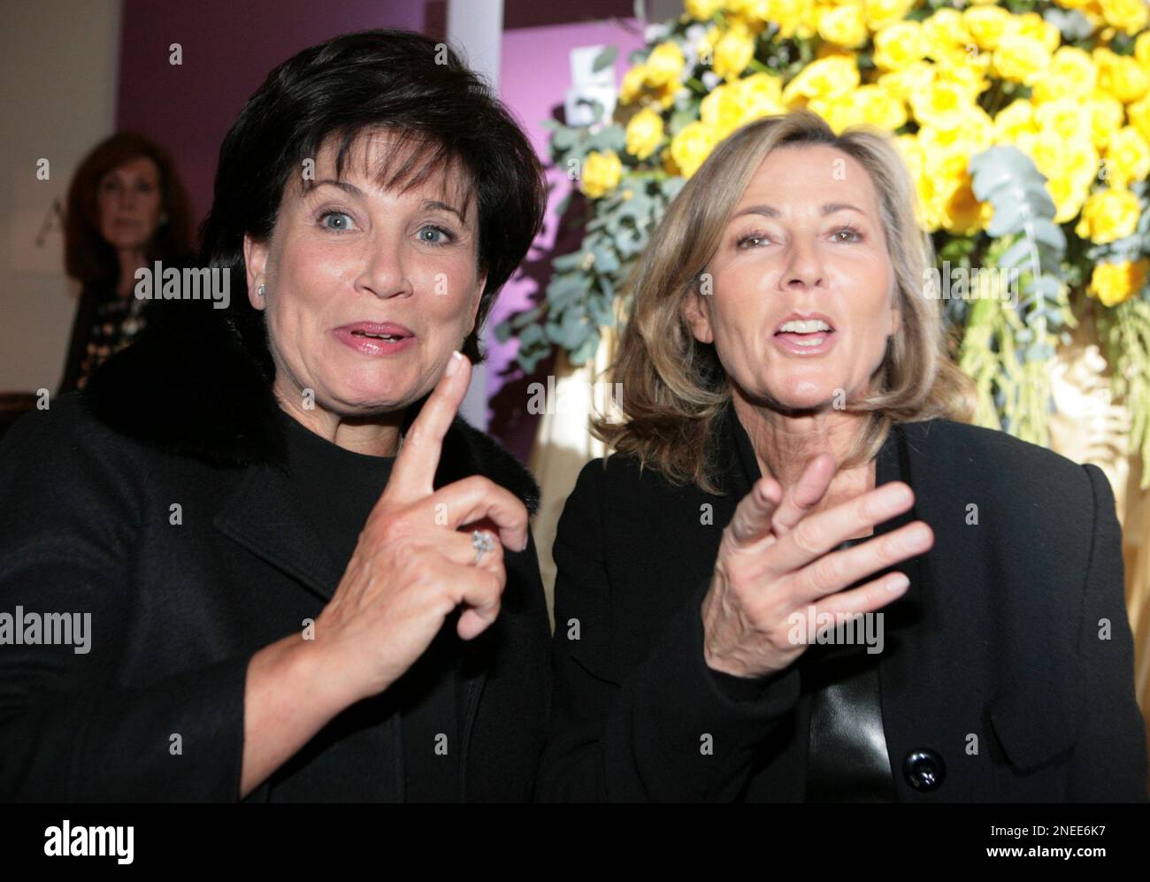 French TV host Claire Chazal, right, and Anne Sinclair, wife of IMF ...