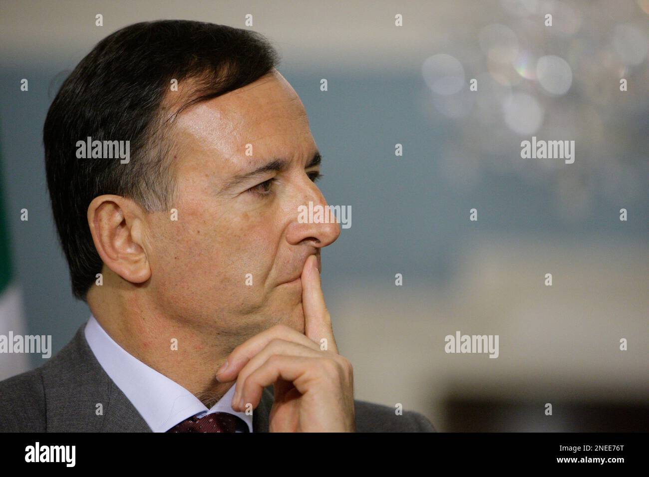 Italy's Foreign Minister Franco Frattini speaks during a news ...