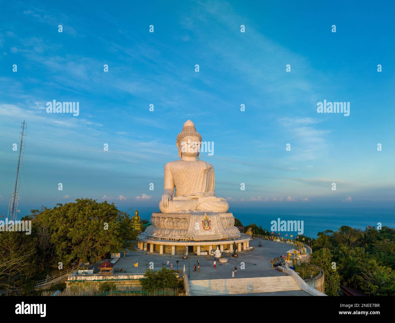 aerial photography scenery blue sky and blue ocean behind Phuket white ...