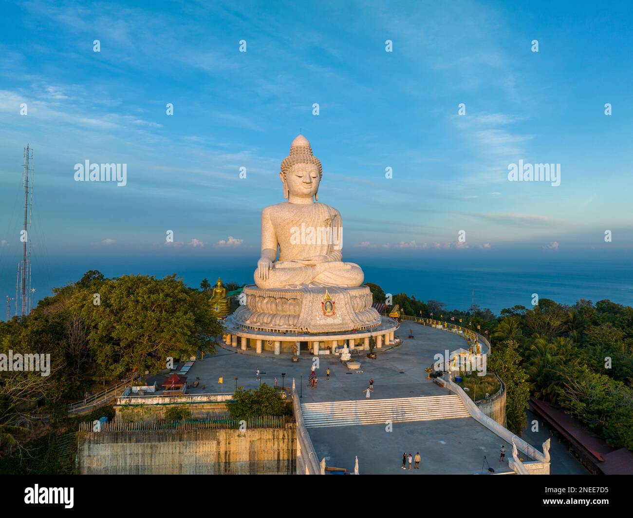 aerial photography scenery blue sky and blue ocean behind Phuket white ...