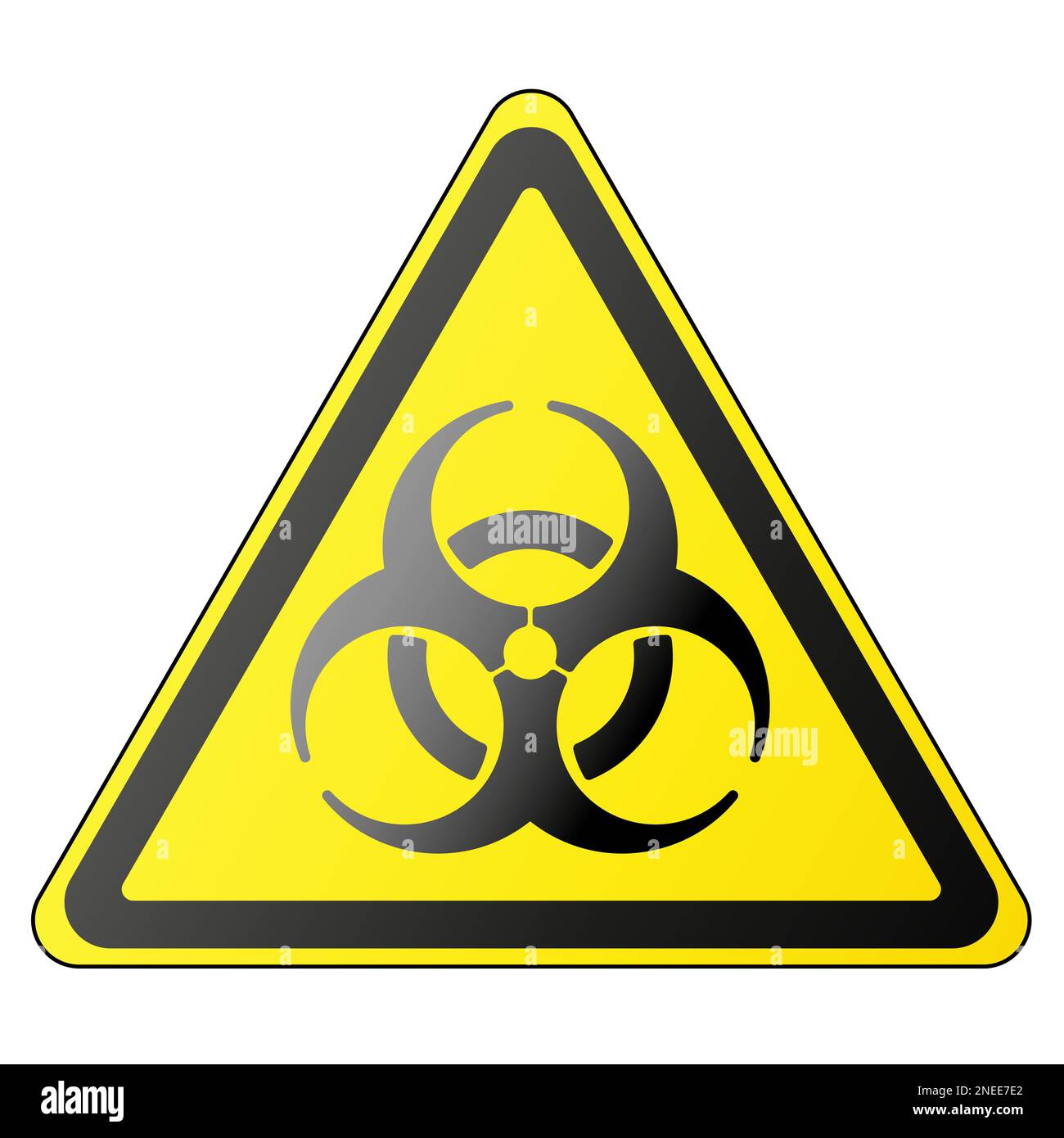 triangular yellow and black biohazard warning sign vector illustration ...