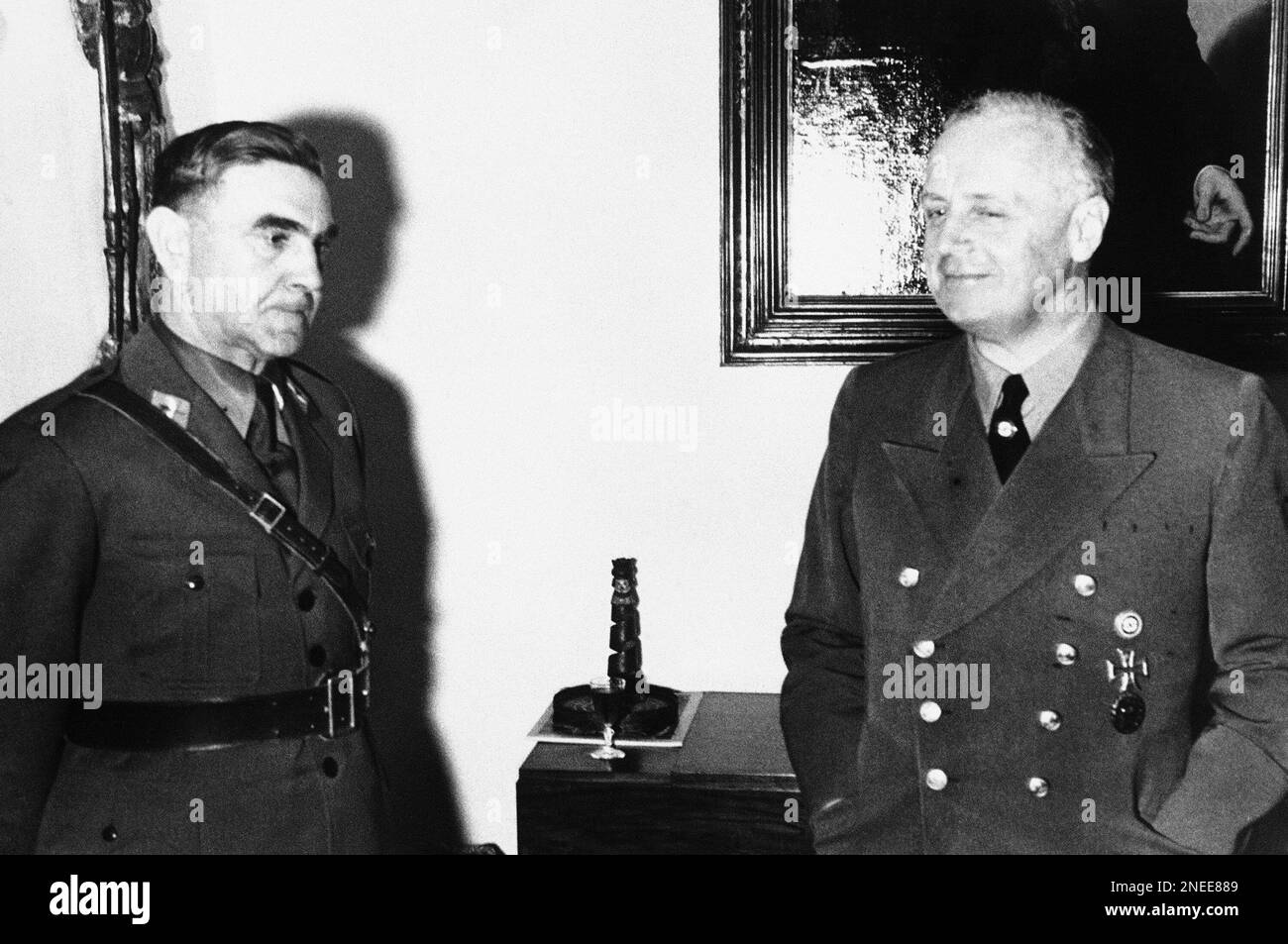German Foreign Minister Joachim Von Ribbentrop, right, photographed ...