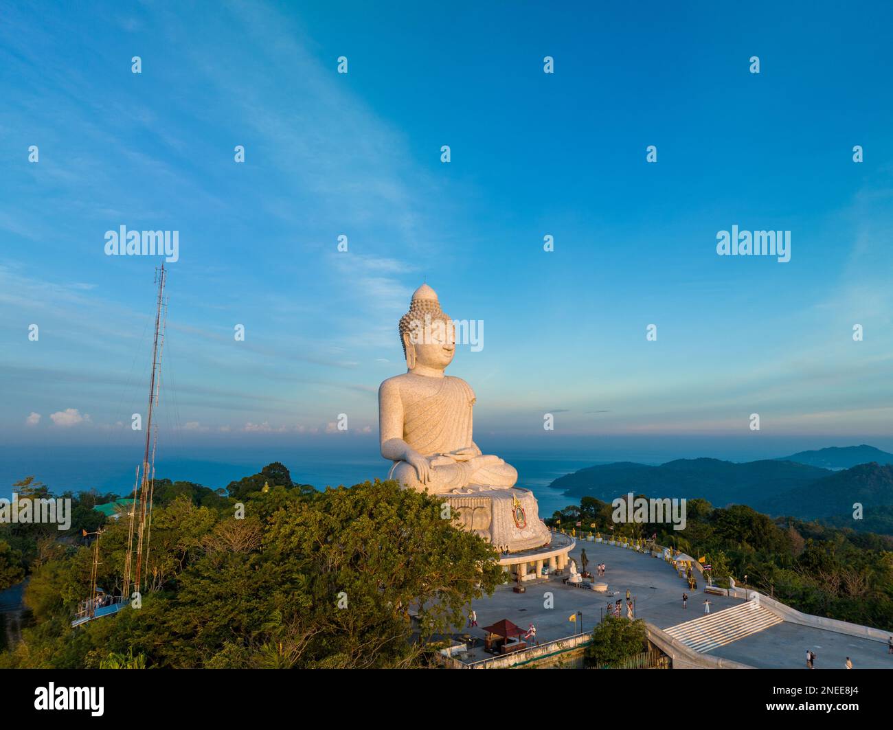 aerial photography scenery blue sky and blue ocean behind Phuket white ...