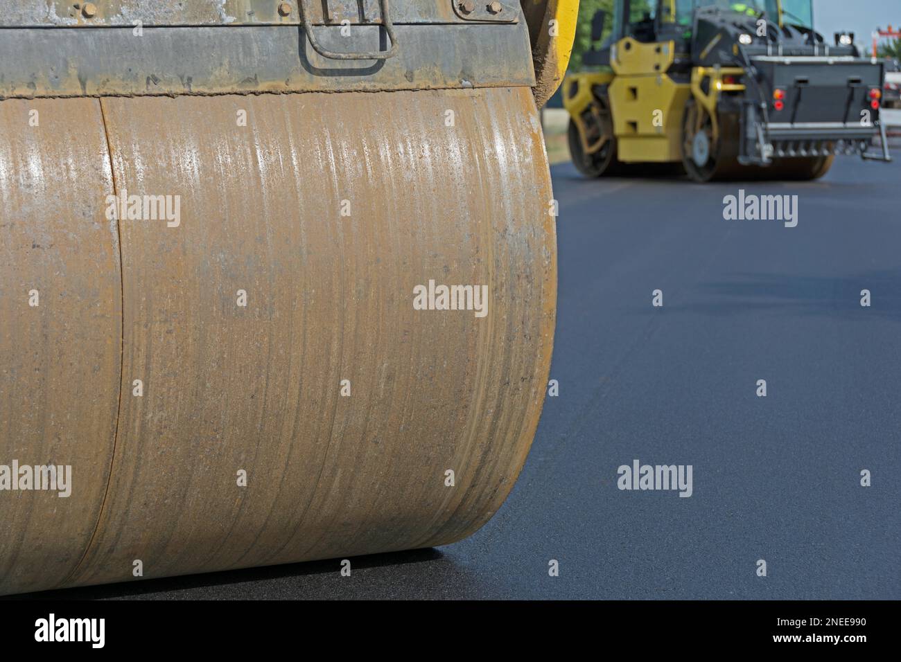 Road construction rollers in action Stock Photo - Alamy