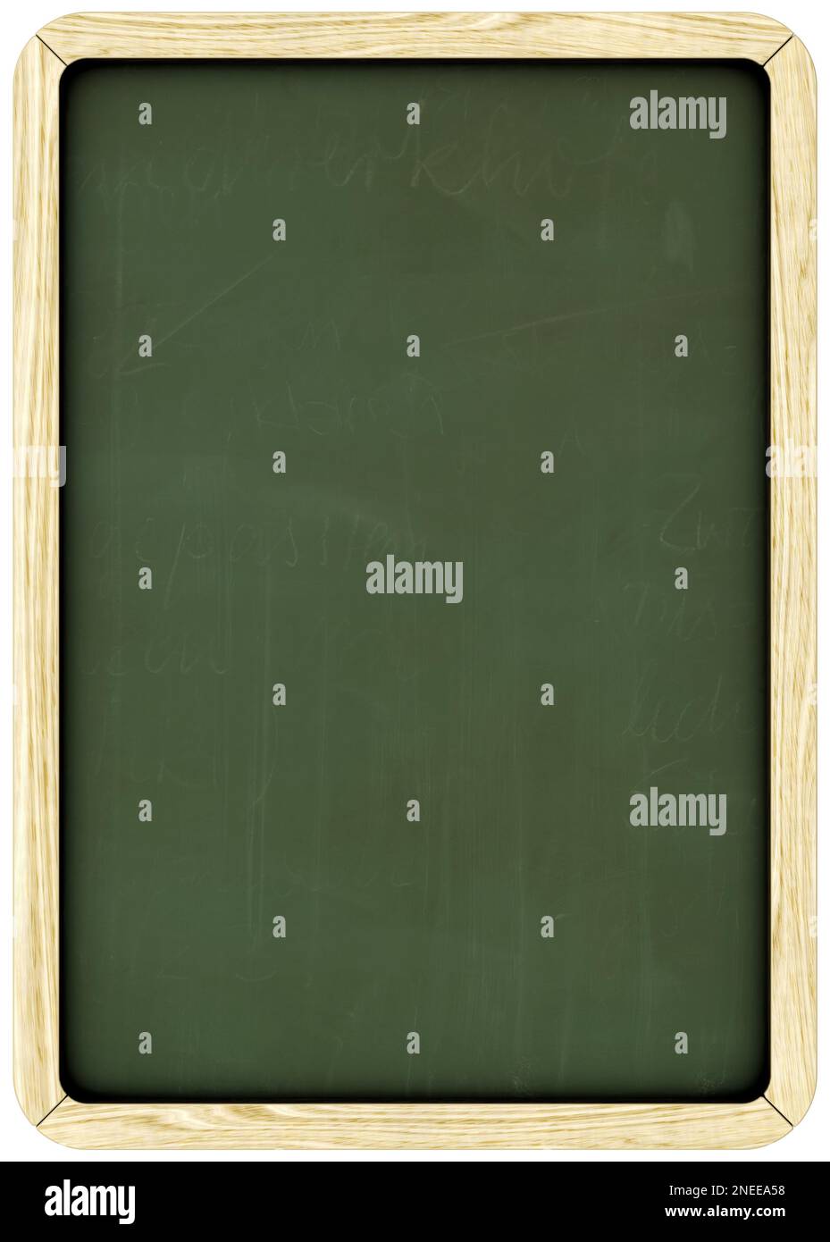 Isolated green chalkboard with wooden frame in portrait format Stock ...