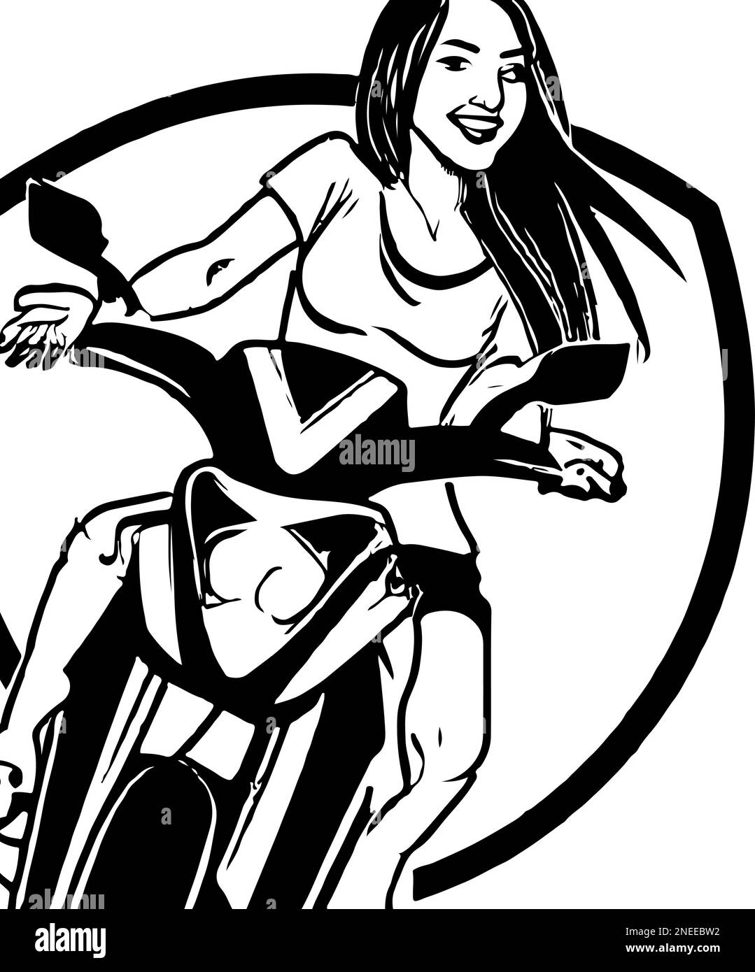 The girl on a motorcycle Stock Vector Images - Alamy