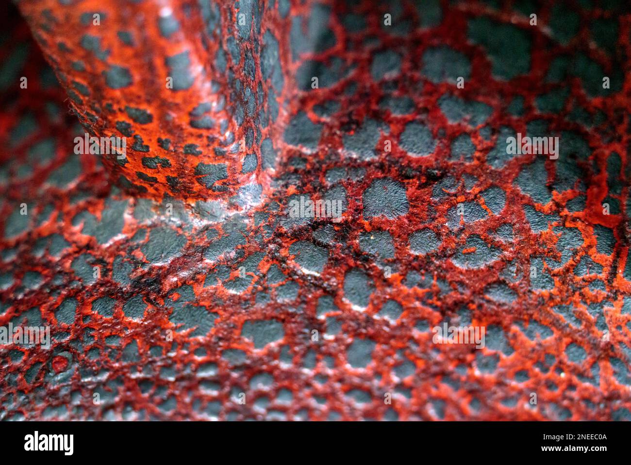 Pitted peeling red paint on a steam locomotive Stock Photo - Alamy