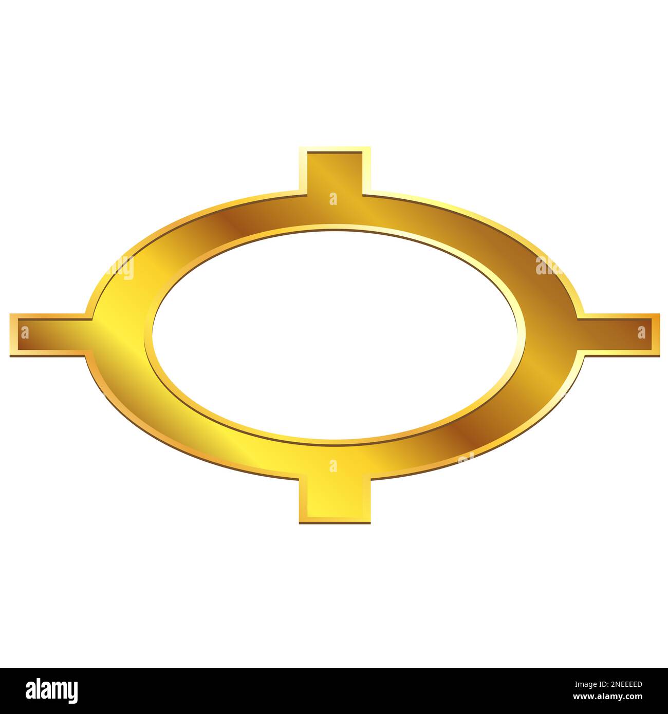 Golden universal currency sign isometric top view isolated on white ...