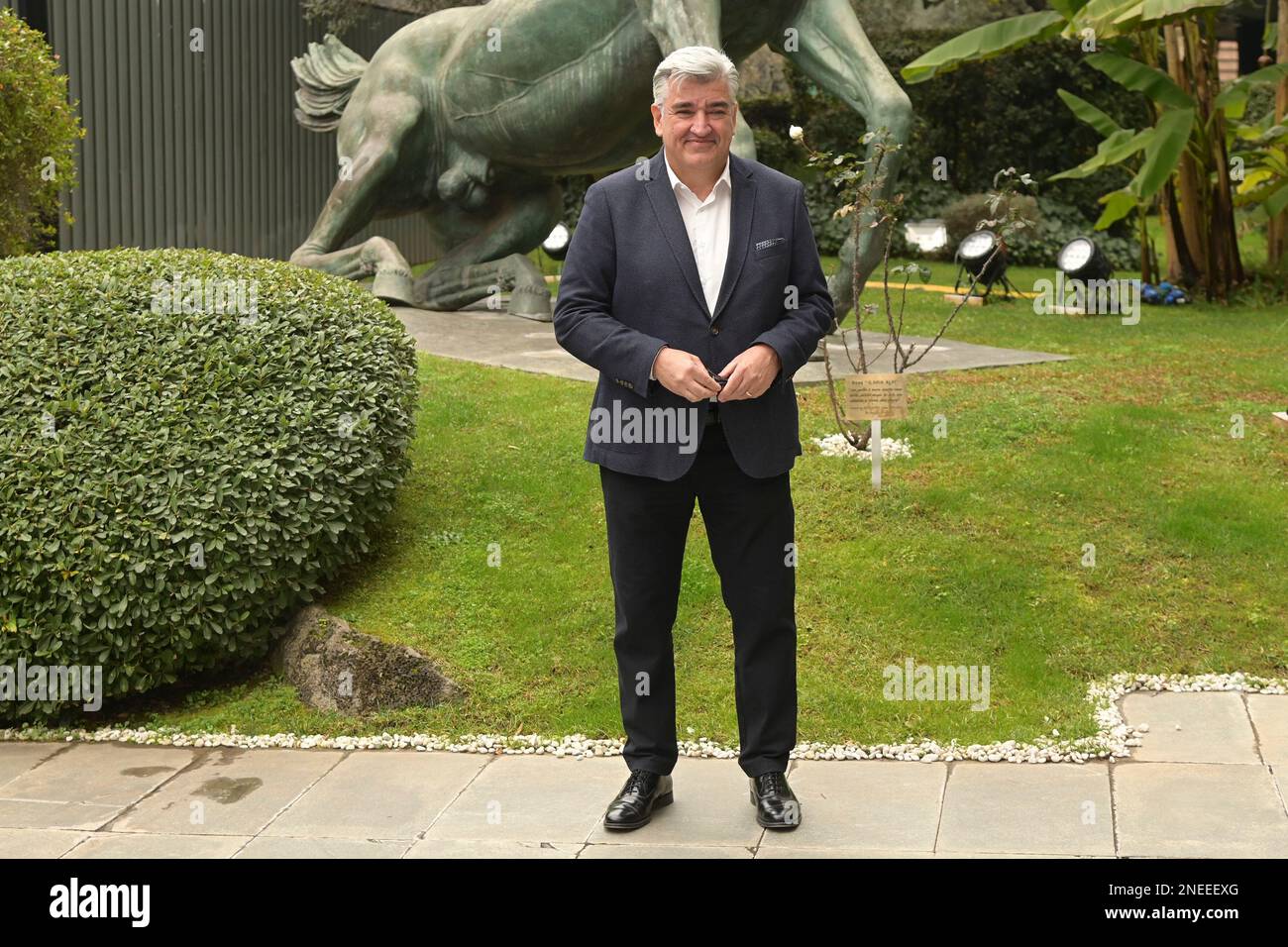 Antonio Milo attends the photocall of Rai fiction "Resta con me" at Rai ...