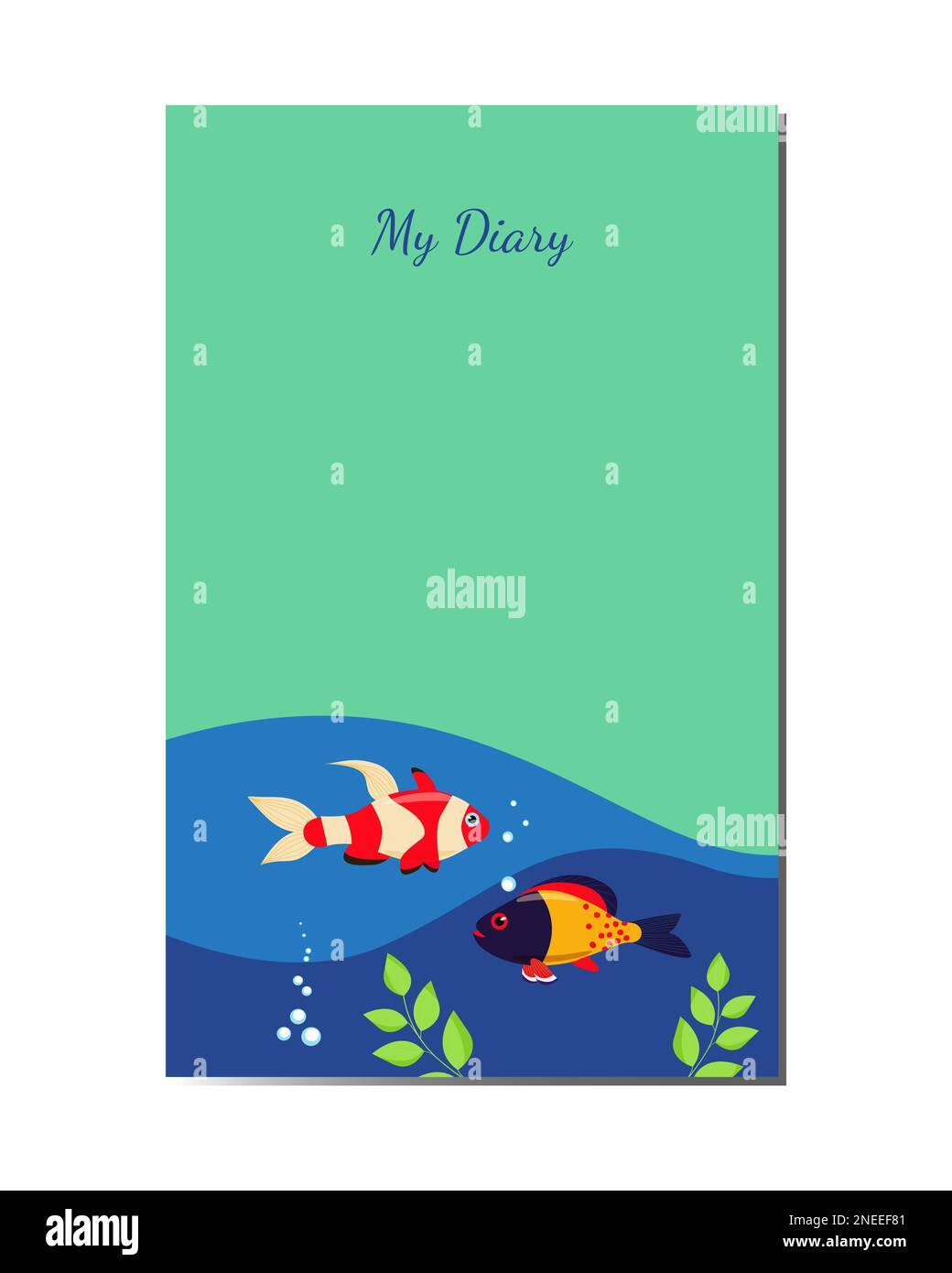 Daily planner marine design with exotic fish. Printable organizer page ...