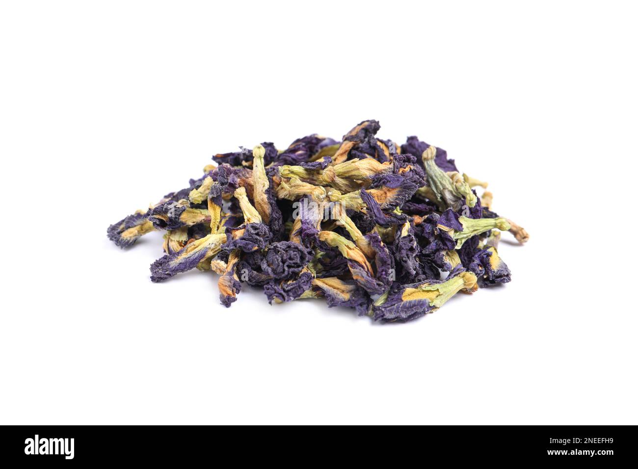 Organic blue Anchan on white background. Herbal tea Stock Photo - Alamy