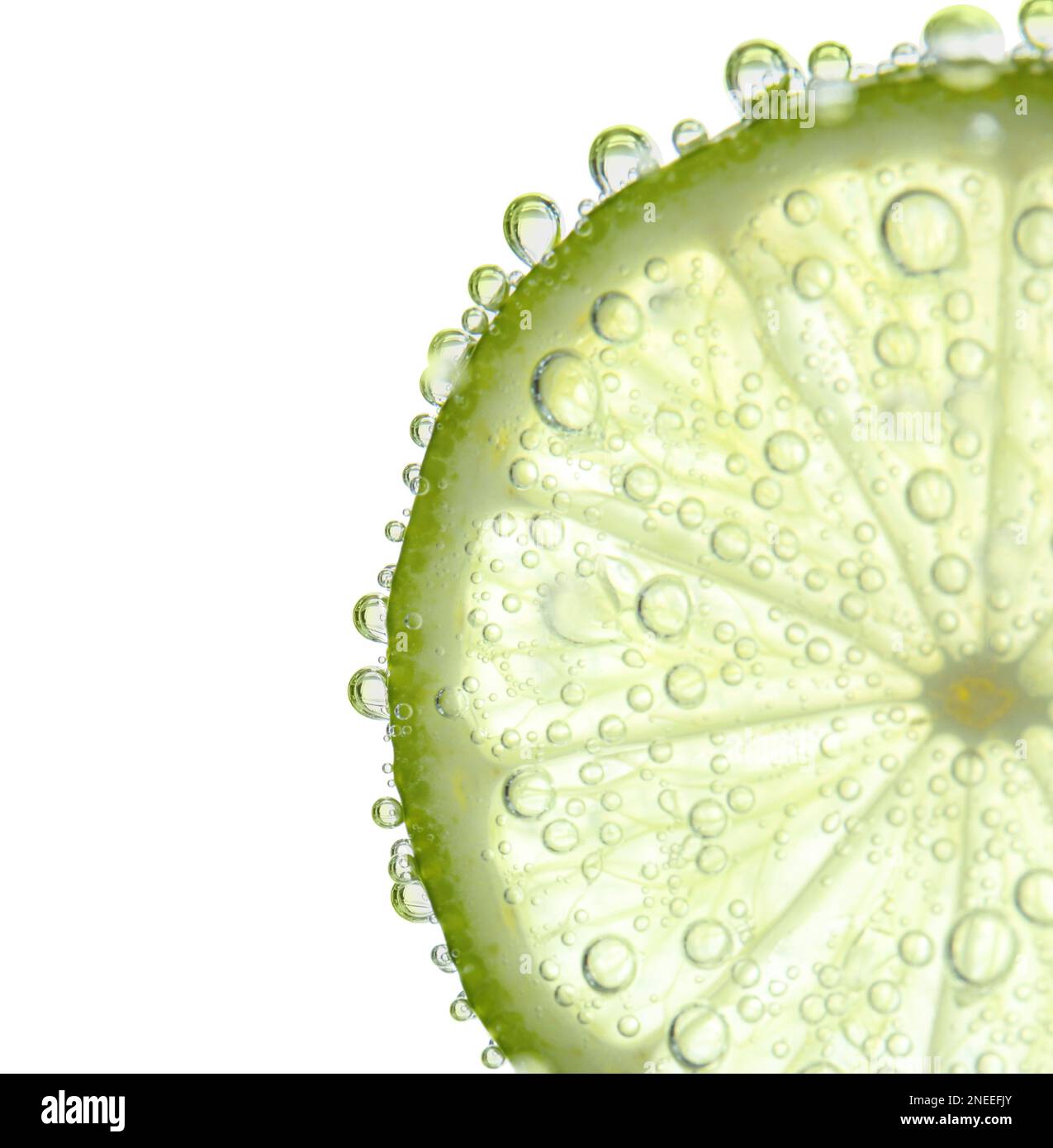 Fresh lime slice in sparkling water on white background, closeup Stock Photo - Alamy