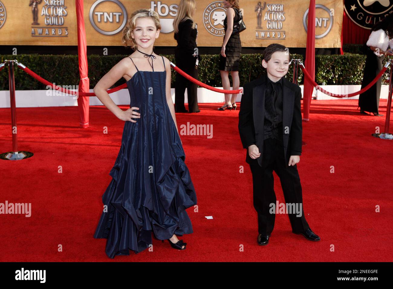 Kiernan Shipka and Jared Gilmore arrive at the 16th Annual Screen Actors Guild Awards on ...