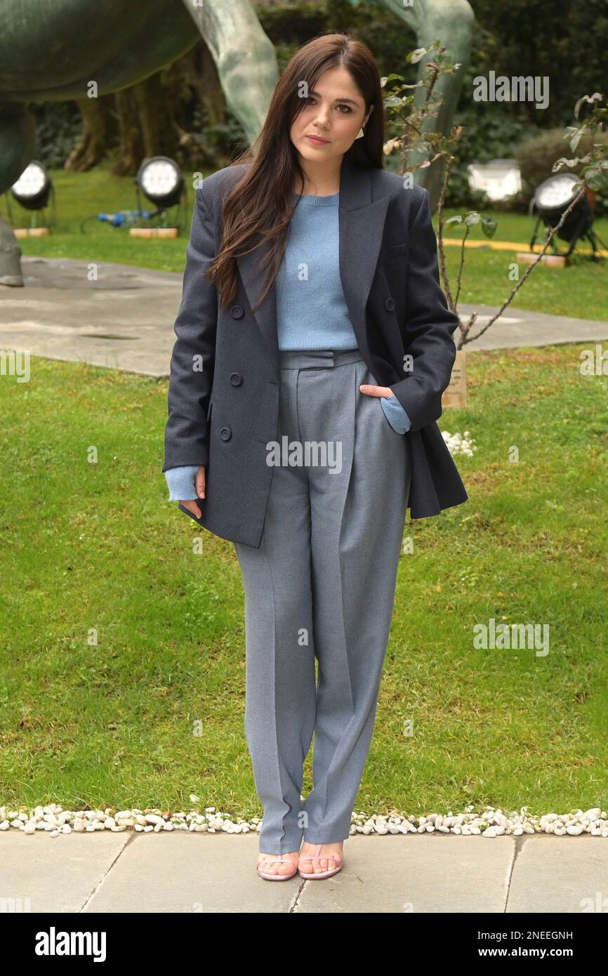Claudia Tranchese attends the photocall of Rai fiction "Resta con me ...