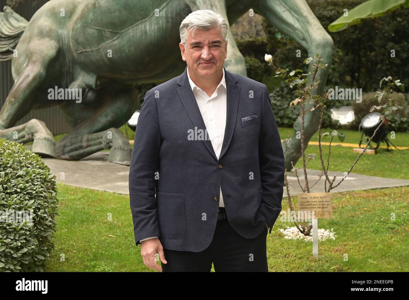 Antonio Milo attends the photocall of Rai fiction "Resta con me" at Rai ...