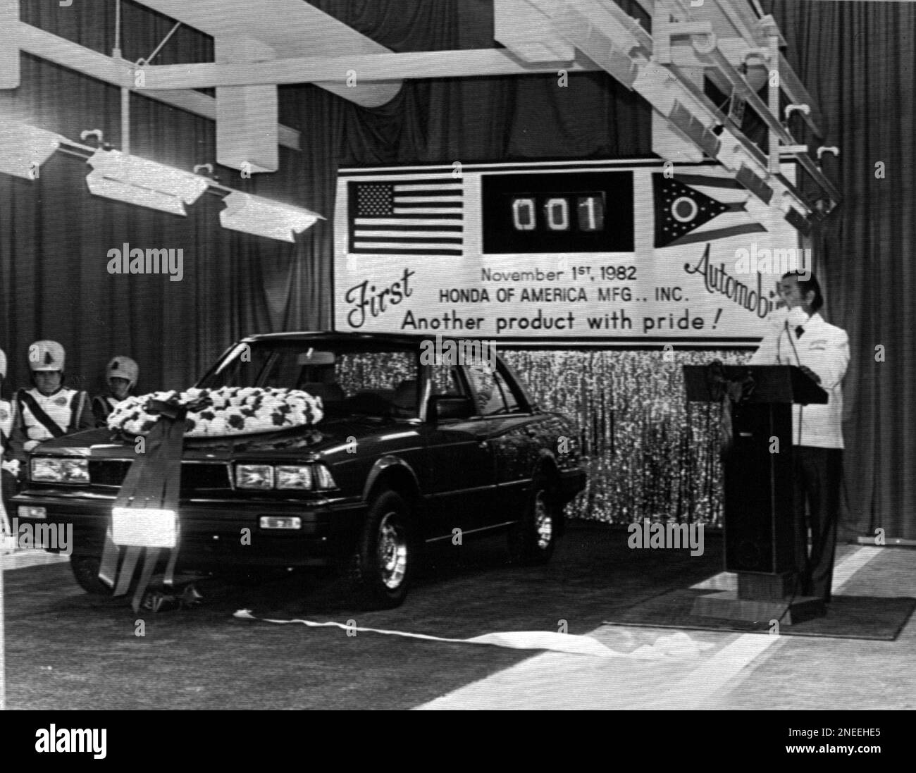 The first Honda car manufactured at the Japanese company's Marysville ...