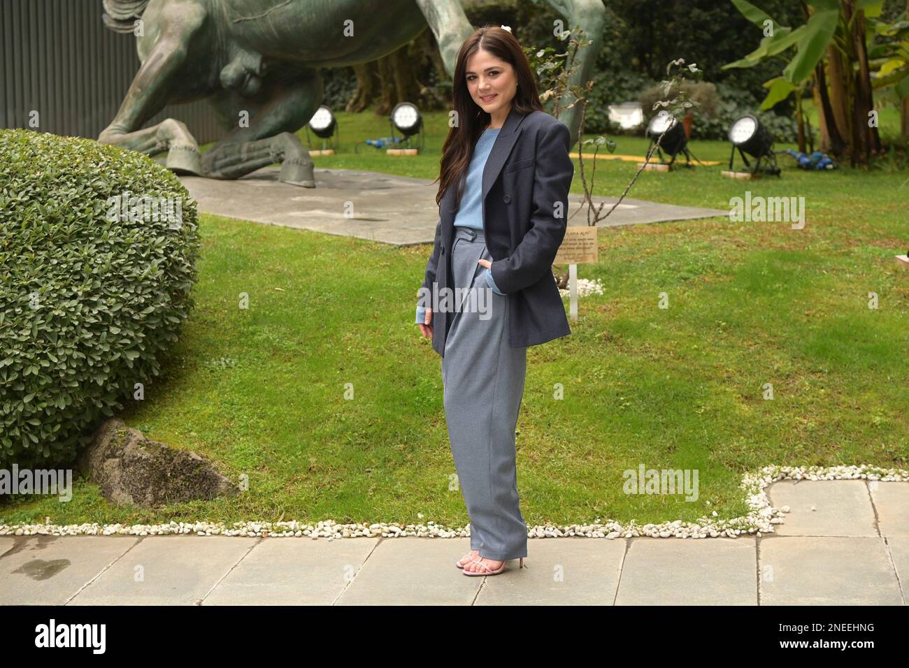 Claudia Tranchese attends the photocall of Rai fiction "Resta con me ...