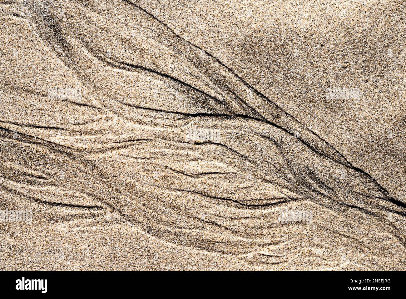 Details on the beach, sand tracks, Portugal Stock Photo - Alamy