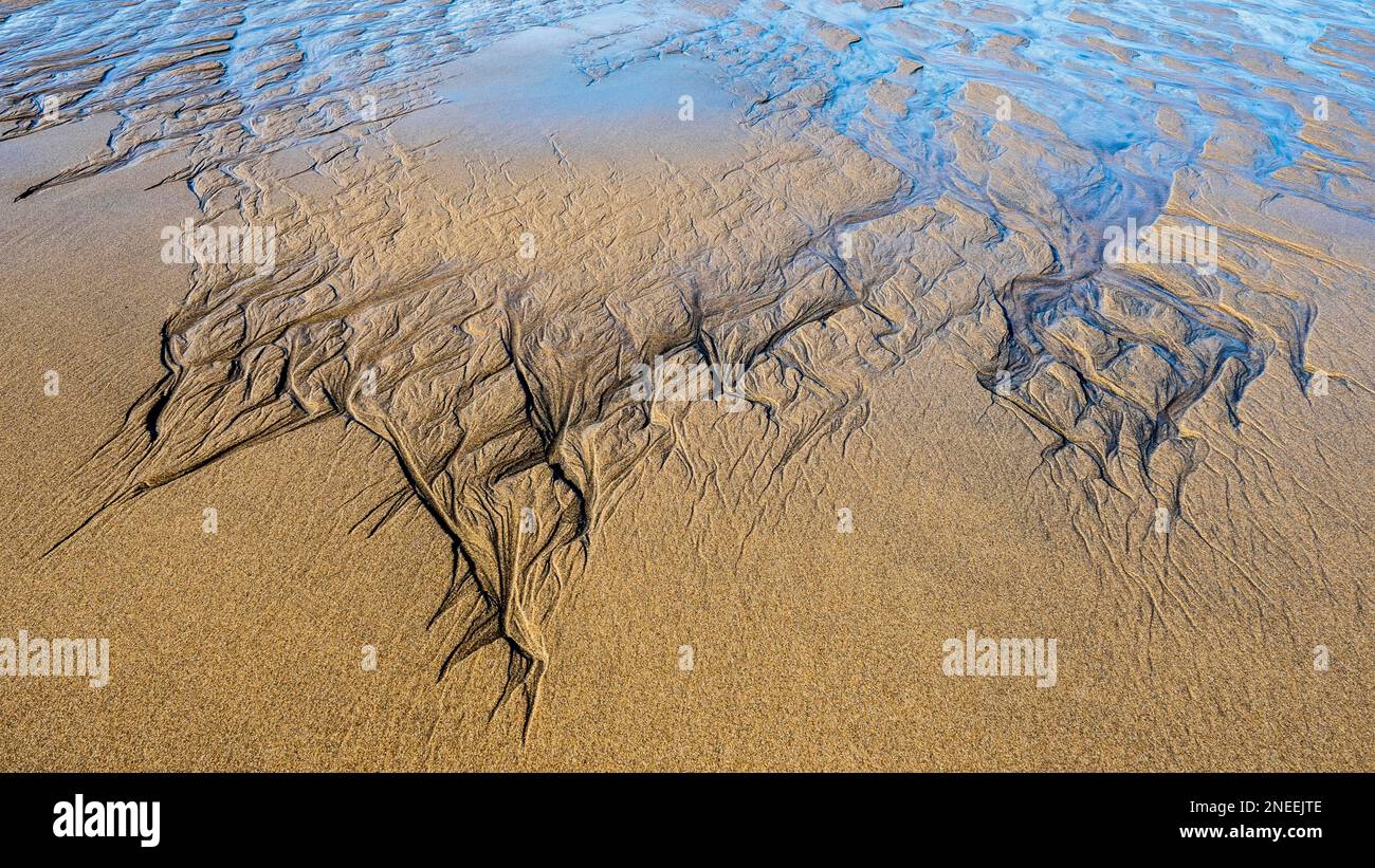 Details on the beach, sand tracks, Portugal Stock Photo - Alamy