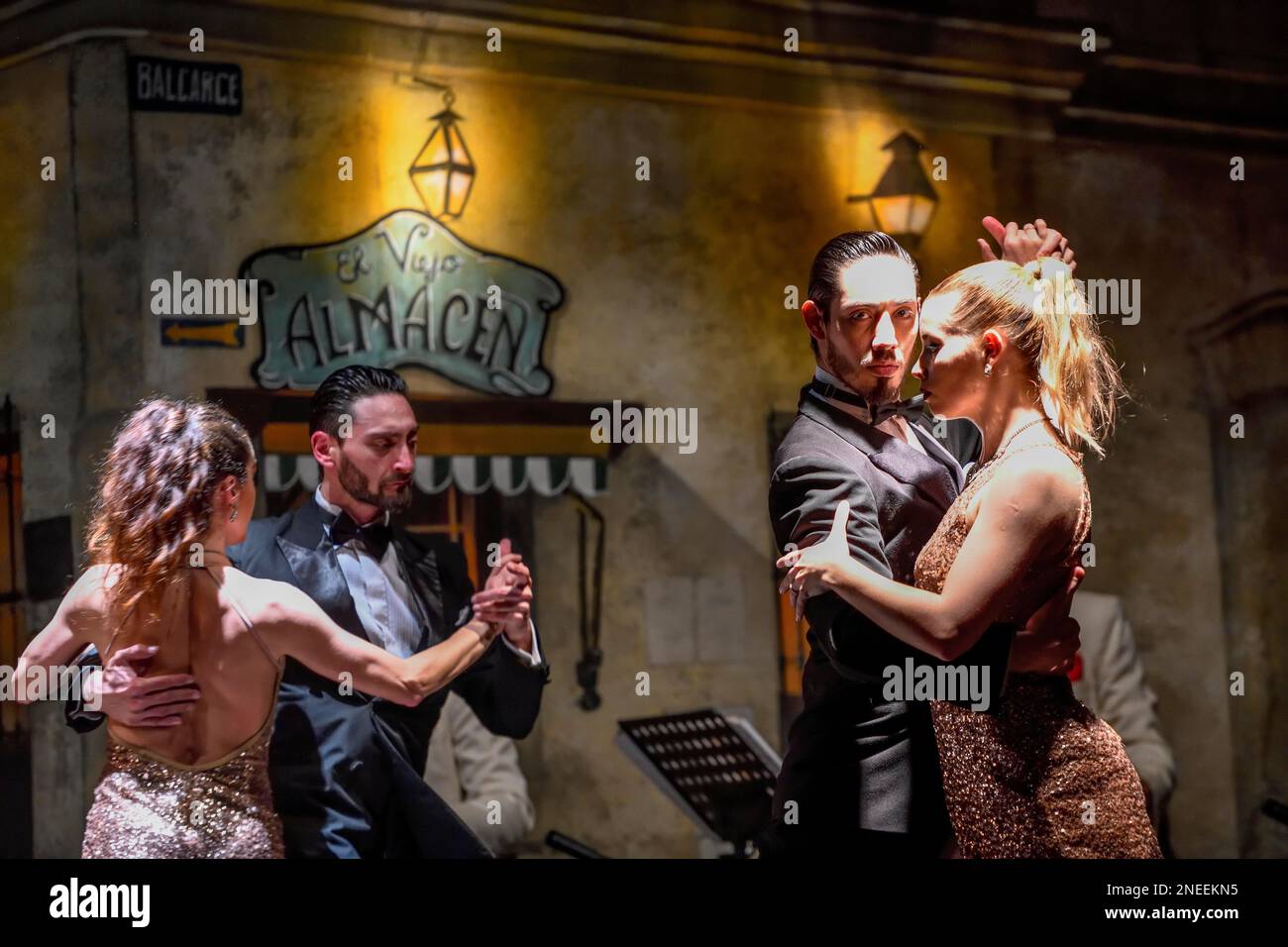 Tango dancers at the tango club El Viejo Almacen, San Telmo, Buenos ...