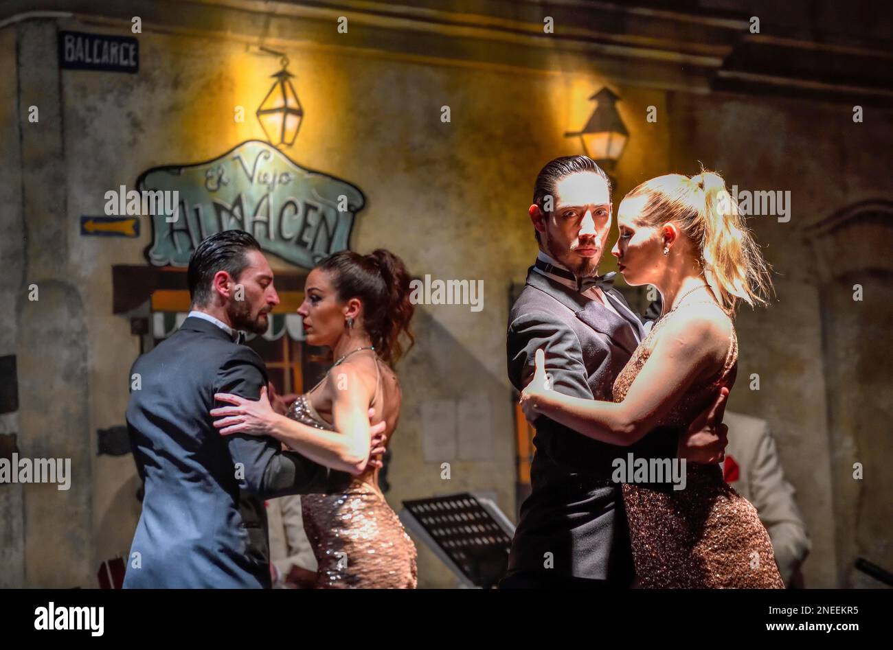 Tango dancers at the tango club El Viejo Almacen, San Telmo, Buenos ...