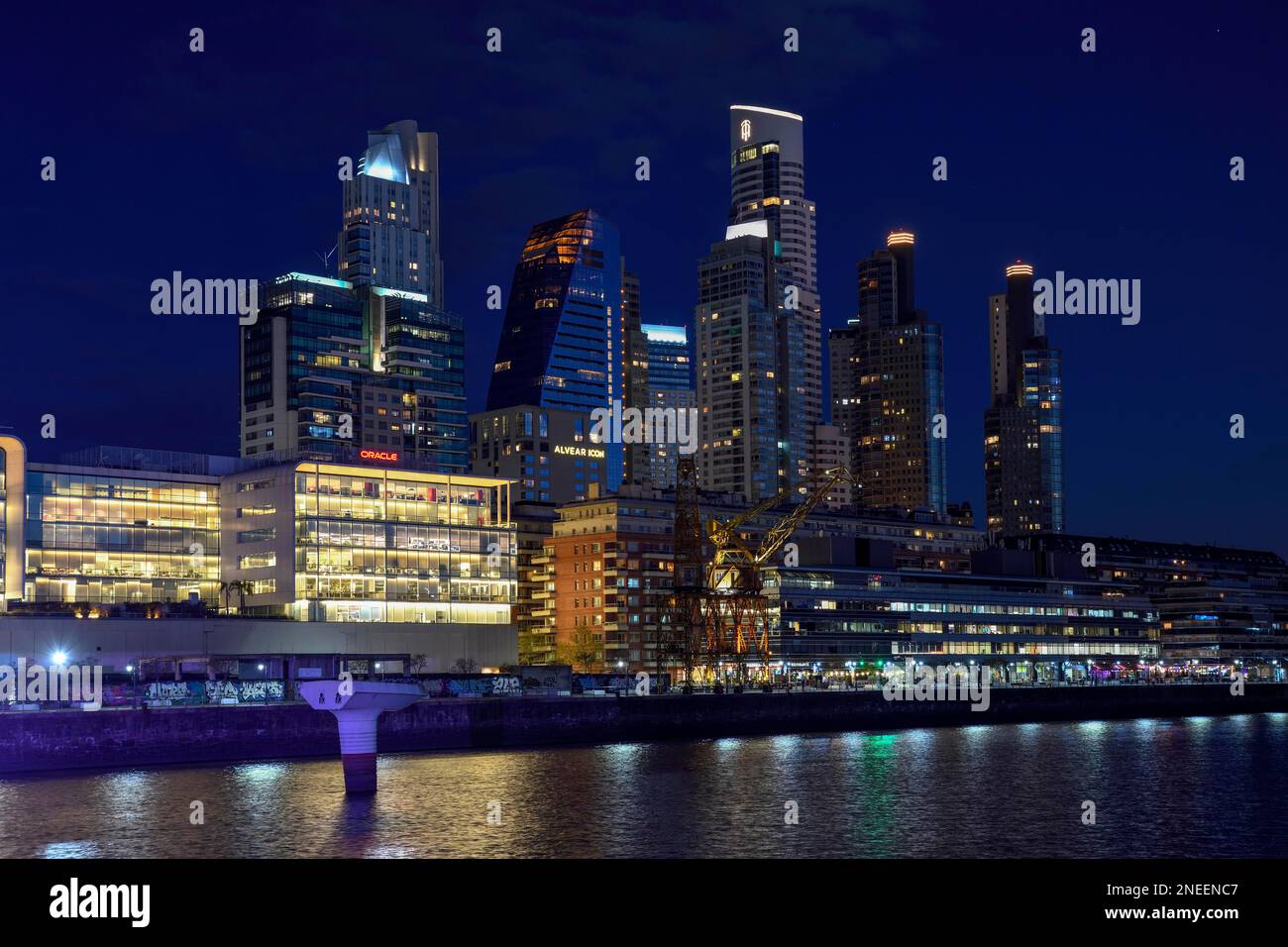 View of Puerto Madero with the Alvear Tower, with 235 meters the ...